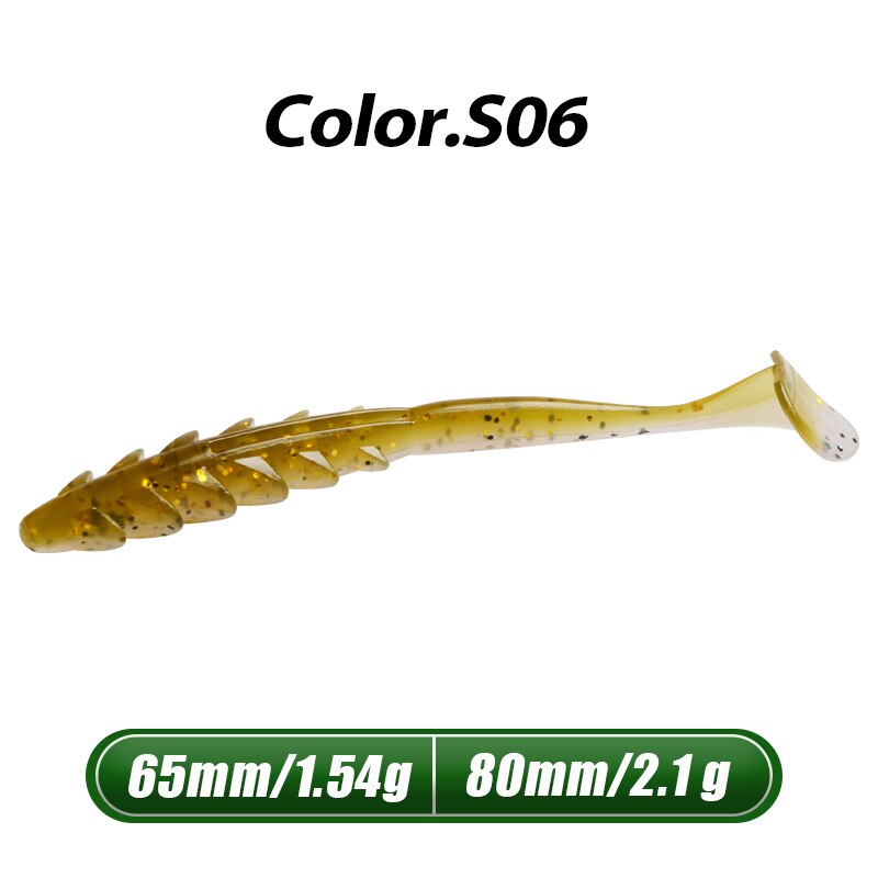 Meredith Crazy Shiner II Soft T-Tail Shad Lure 65mm/80mm 12/20Pcs – Pro ...