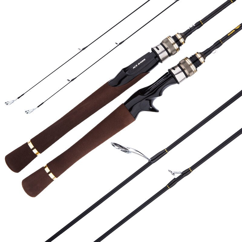 Ace Hawk CU DOUBLE BFS Carbon Spinning/Casting Rod 1.8m 2PC Fast Actio ...